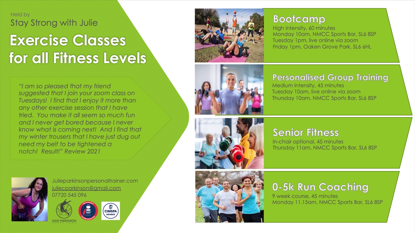 Schedule of Classes – Stay Strong Fitness Training